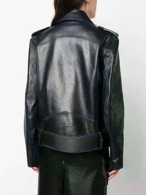 Off-White Contrast-trim Leather Jacket