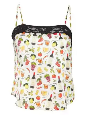 FLEUR DU MAL Charlotte Lace-trimmed Camisole Top