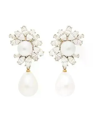 KENNETH JAY LANE Pearl-detailing Drop Earrings - Silver