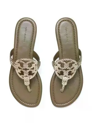 Tory Burch Miller Leather Sandals - Neutrals
