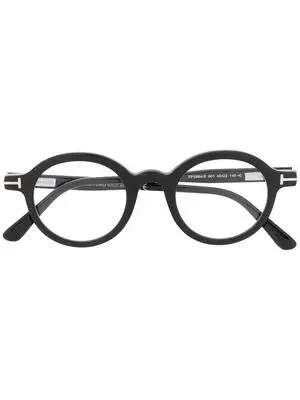 TOM FORD Polished Round Frame Glasses - Black
