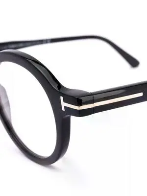 TOM FORD Polished Round Frame Glasses - Black