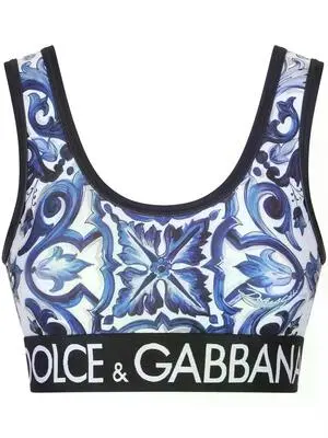 Dolce & Gabbana Majolica-print Cropped Top