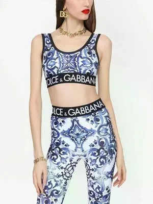 Dolce & Gabbana Majolica-print Cropped Top