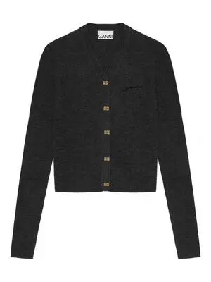 GANNI Logo-embroidered Cardigan