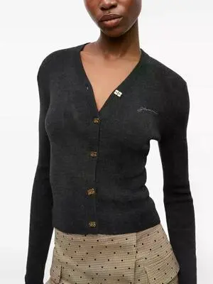 GANNI Logo-embroidered Cardigan