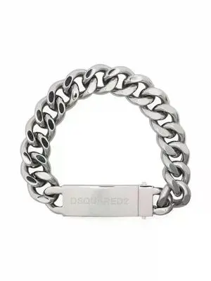 Dsquared2 Logo Plaque Chain-link Bracelet