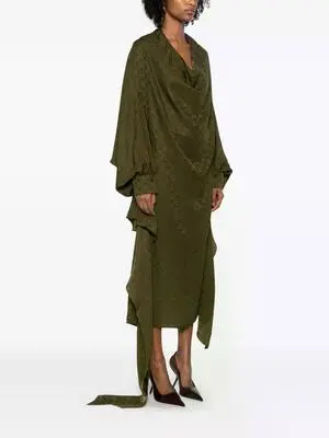 FERRAGAMO Ruffled Silk Asymmetric Dress
