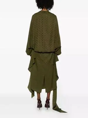 FERRAGAMO Ruffled Silk Asymmetric Dress