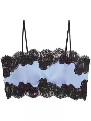 FLEUR DU MAL Lace-trim Bandeau Top - Blue