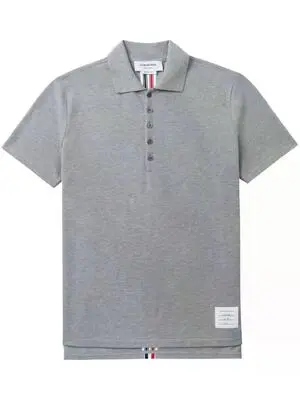 Thom Browne Rwb-stripe Polo Shirt - Grey