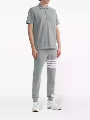 Thom Browne Rwb-stripe Polo Shirt - Grey