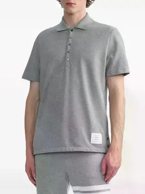 Thom Browne Rwb-stripe Polo Shirt - Grey