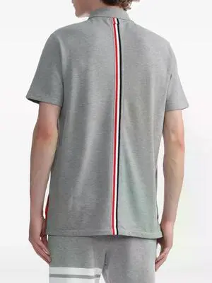 Thom Browne Rwb-stripe Polo Shirt - Grey