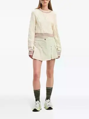 Palm Angels Curved-logo Cable-knit Sweater