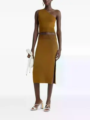 PATOU One-shoulder Knitted Top - Brown