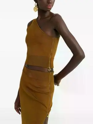 PATOU One-shoulder Knitted Top - Brown