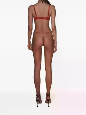 FLEUR DU MAL Crystal Bouquet Lace V-string - Red