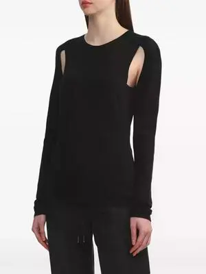 Helmut Lang Cut-out Fine-knit Jumper - Black