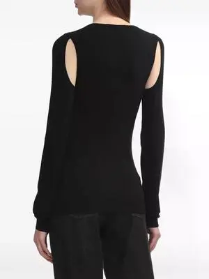 Helmut Lang Cut-out Fine-knit Jumper - Black