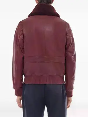 FURSAC Zip-up Leather Jacket - Red