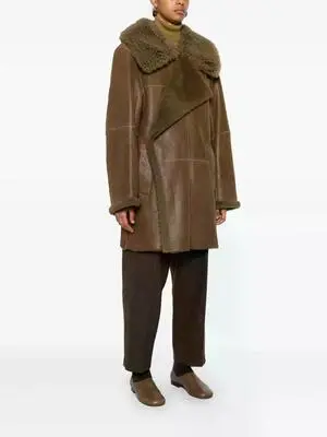 LEMAIRE Asymmetric Shearling Coat