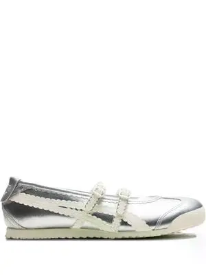 Onitsuka Tiger Metallic Two Buckle-strap Sneakers - Silver