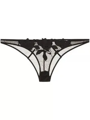 FLEUR DU MAL Lily Embroidered Cheeky - Black