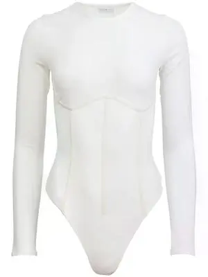 FLEUR DU MAL Organic Cotton-blend Bodysuit - Neutrals