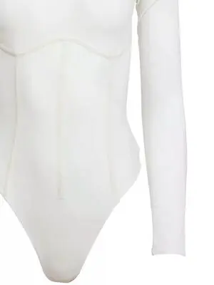 FLEUR DU MAL Organic Cotton-blend Bodysuit - Neutrals