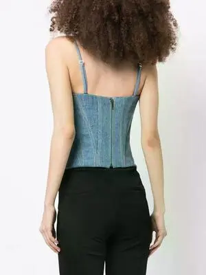 FLEUR DU MAL Denim Bustier Top
