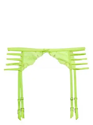 FLEUR DU MAL Rose-embroidered Garter Belt