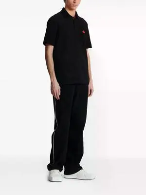 Balmain Monogram Velvet Cotton Polo Shirt