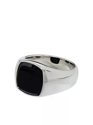 Tom Wood Onyx Square Signet Ring - Silver