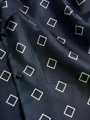 Valentino Garavani Silk Twill Bowling Shirt With Opticool Print