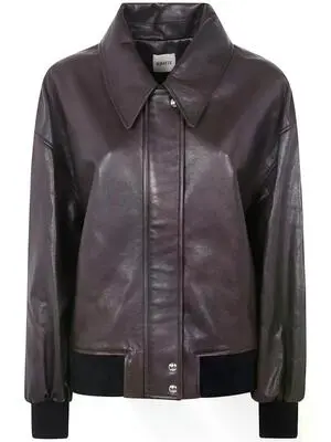 Khaite Pointed Collar Sheepskin Jacket - Brown