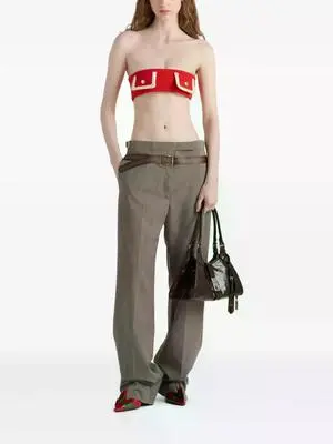 Prada Printed Belted Trousers