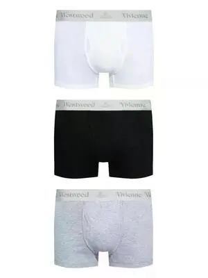 VIVIENNE WESTWOOD Logo-waistband Organic-cotton Blend Boxers - Black