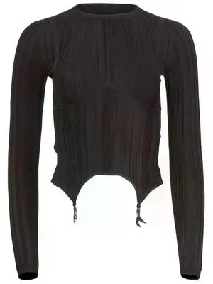 FLEUR DU MAL Garter Top - Black