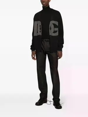 Dolce & Gabbana Logo-intarsia Virgin Wool Cardigan