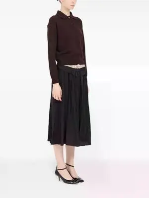 MAISON MARGIELA Polo Collar Ribbed Knit Top