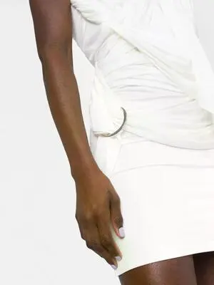 Attico Drape-detailed Thigh-length Skirt With Silver-tone Hardware