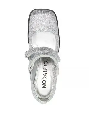 NODALETO Leather Pumps With Glitter Detail