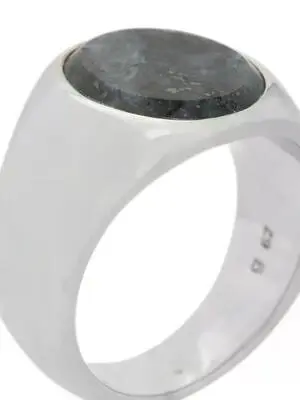 Tom Wood Small Flush Larvikite Circle Ring