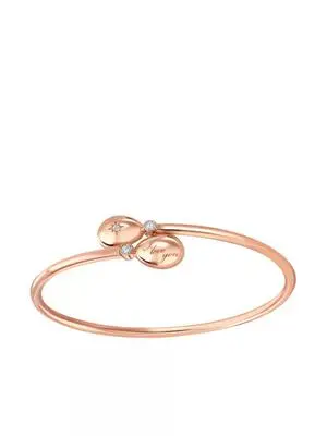 Faberge 18kt Rose & Diamond 'i Love You' Crossover Bracelet - Gold