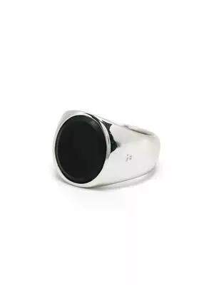 Tom Wood Oval Onyx Signet Ring - Black