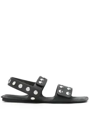 Khaite Boden Flat Sandals With Stud Detailing - Black