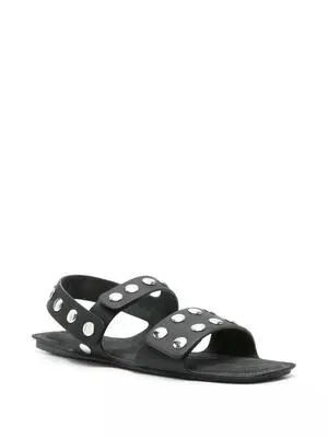 Khaite Boden Flat Sandals With Stud Detailing - Black