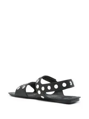 Khaite Boden Flat Sandals With Stud Detailing - Black