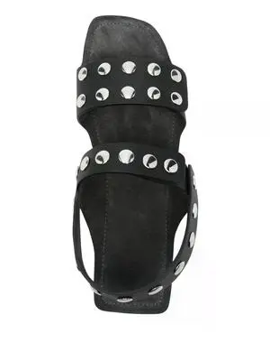 Khaite Boden Flat Sandals With Stud Detailing - Black